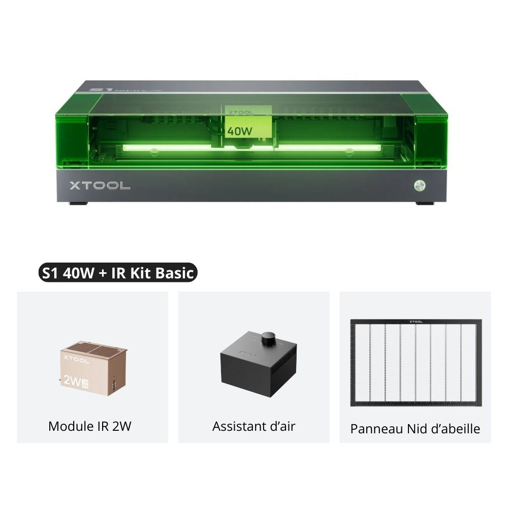 Atome3D.com - xTool - S1 40 W + IR 1064 - Kit de Base