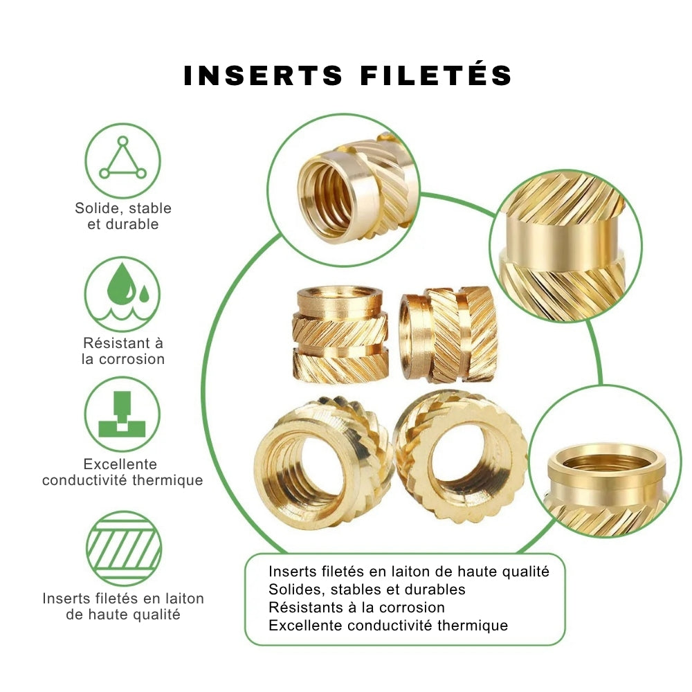 Atome3D.com - Mintion - Kit d'Inserts Filetés (Threaded Inserts Kit NutoPress) - 500