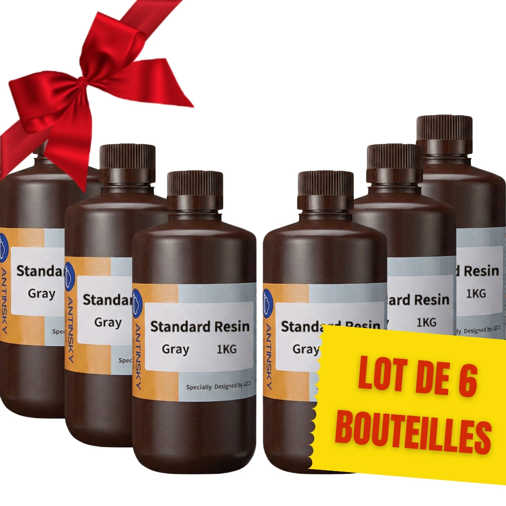 Atome3D.com - Pack Antinsky - 6x Standard Resin - Gris (Gray) - 1 kg