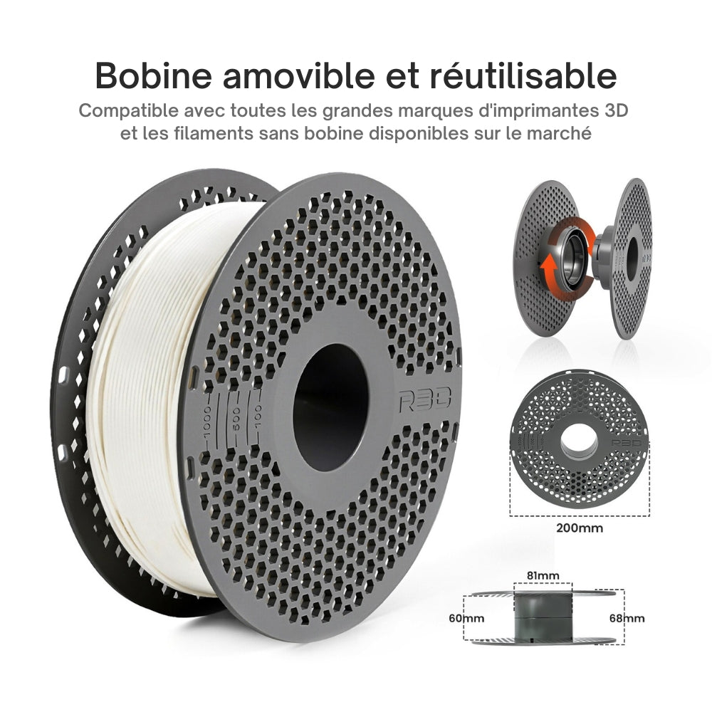 Atome3D.com - R3D - PETG High-Speed - Blanc (White) - 1,75 mm - 1 kg