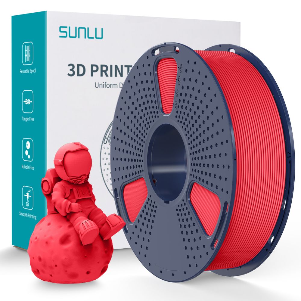 Atome3D.com - Sunlu - PLA Matte - Rouge (Red) - 1,75 mm - 1 kg
