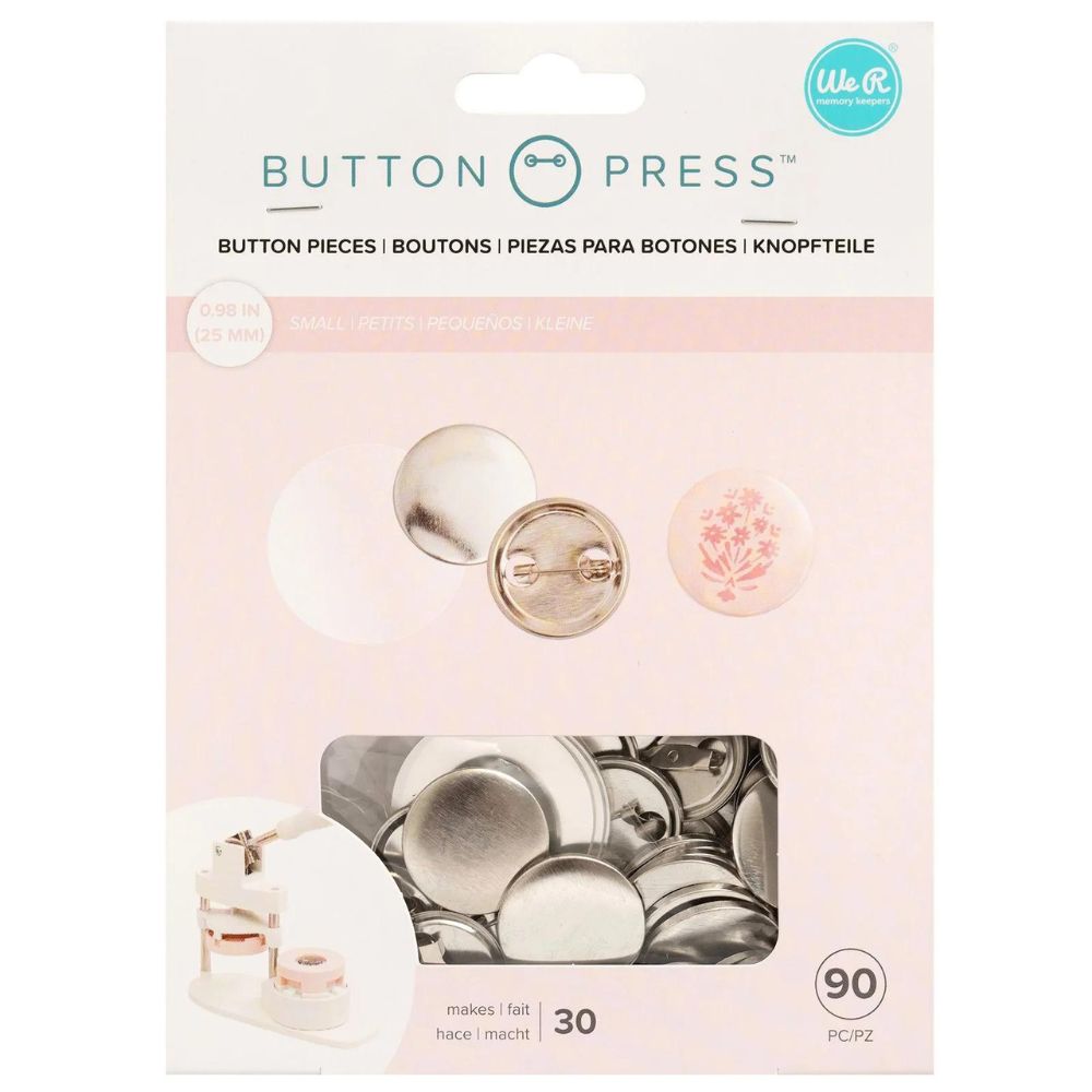 Atome3D.com - We R Memory - Button Press - 30 Badges Ronds Petits - 25 mm