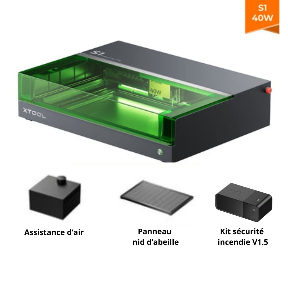 Atome3D.com - xTool - S1 40W - Kit de Base avec KIt Sécurité OFFERT